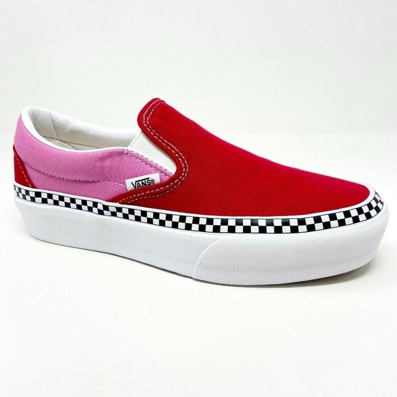 Vans | Shoes | Vans Classic Slip On Platform 2tone Chili Pepper Red ...